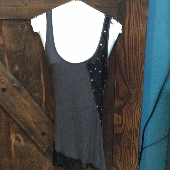 Born Famous Couture | Tops | Studded Spiked Biker Lace Sleeveless Sexy ...